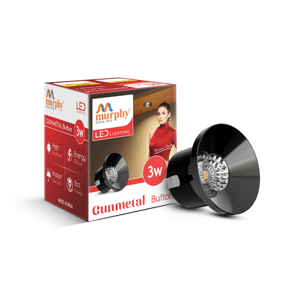 Murphy 3W Gun Metal LED Button Spot Light – Murphy Lightings